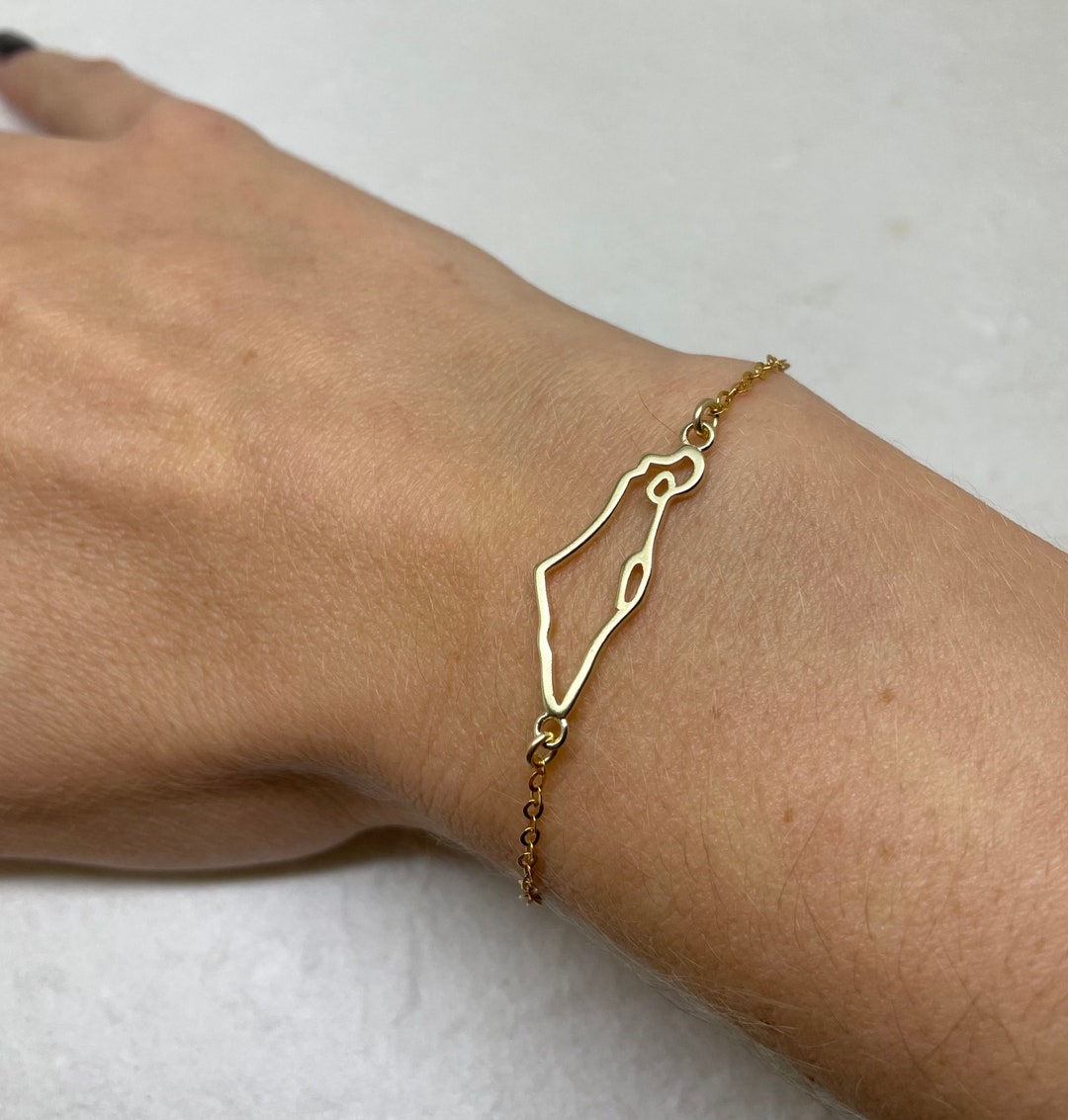 Israel Map Bracelet, Israeli Jewelry, Israel Map, Holy Land Map of ...