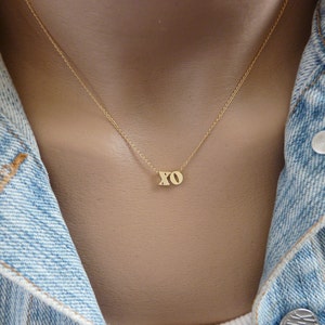 XO Necklace in Sterling Silver Gold Filled, Hugs and Kisses Necklace ...