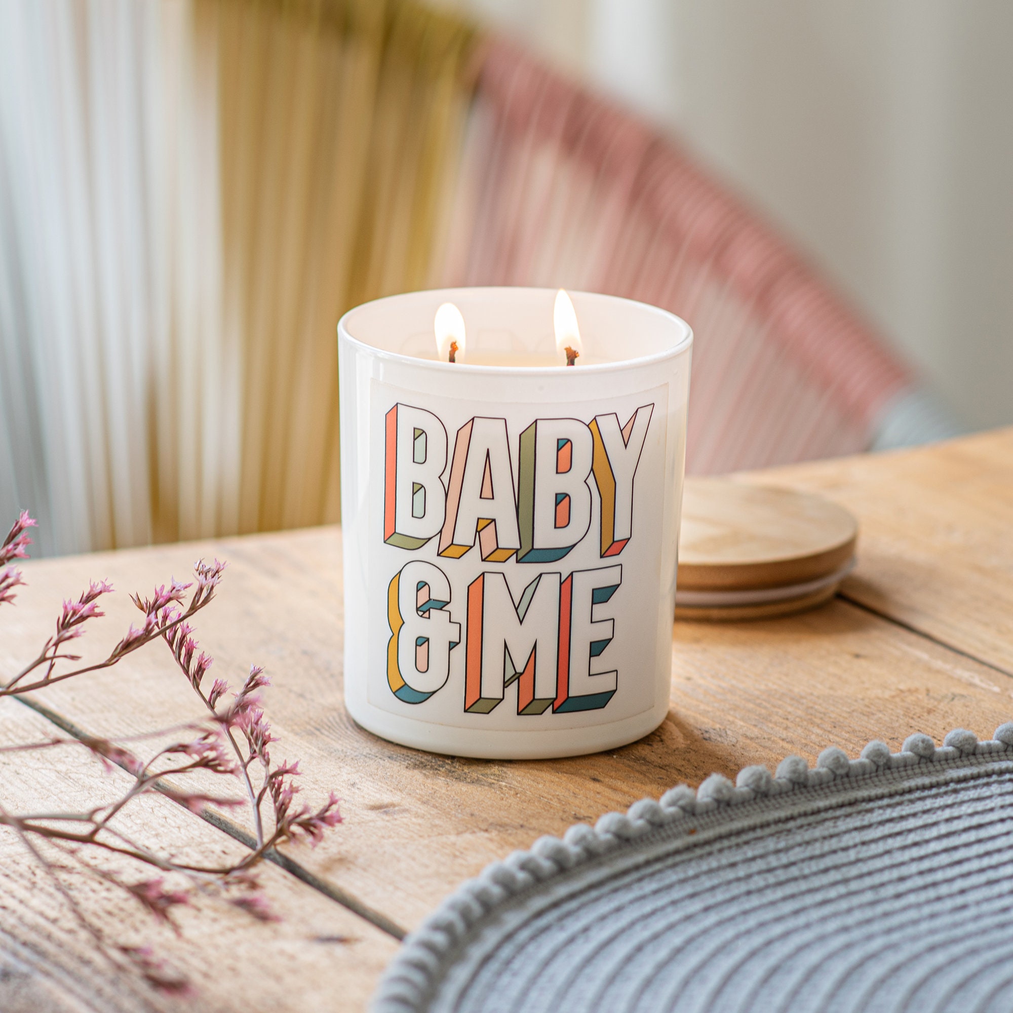Personalised New Baby Candle / New Mum Candle Gift / Baby and Me ...