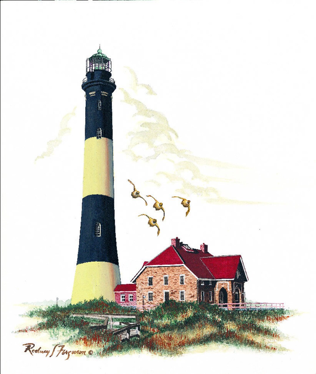 Fire Island Art Print for Wall Decor for Lighthouse Lover of Fire ...