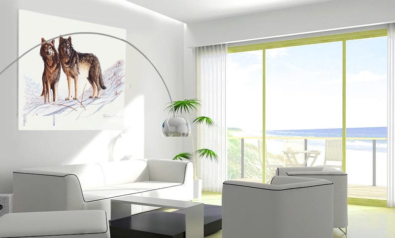 Grey Wolf Art Print Gift of Endangered Timber Wolf Watercolor ...