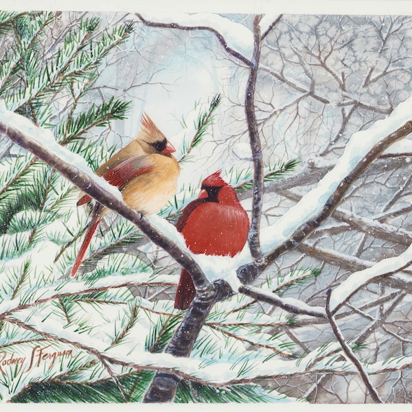 Male and Female Cardinal Painting - Etsy