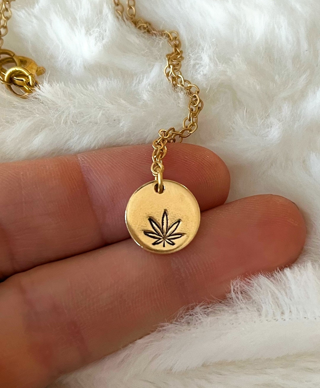 WEED LEAF Necklace, Cannabis Charm, Cute Charm Necklace, Gift for Her ...