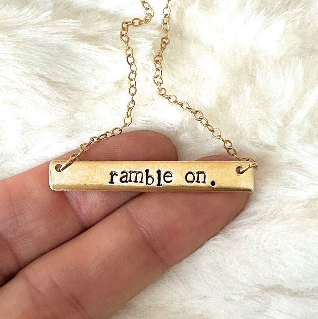 RAMBLE ON Necklace, Gold Bar Necklace, Strong Woman Gift, Funny Gift ...