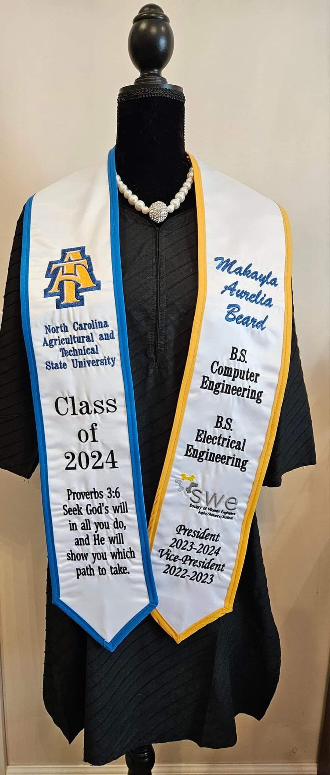 Color Blocked Hbcu/nursing/masters/bachelors Degree/custom Embroidered ...