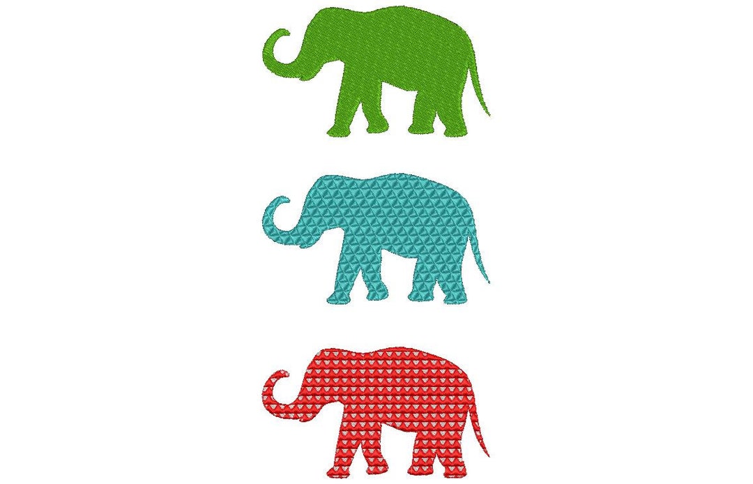 Elephant Embroidery File: 3 Styles, 5 Inch (digital Download) - Etsy