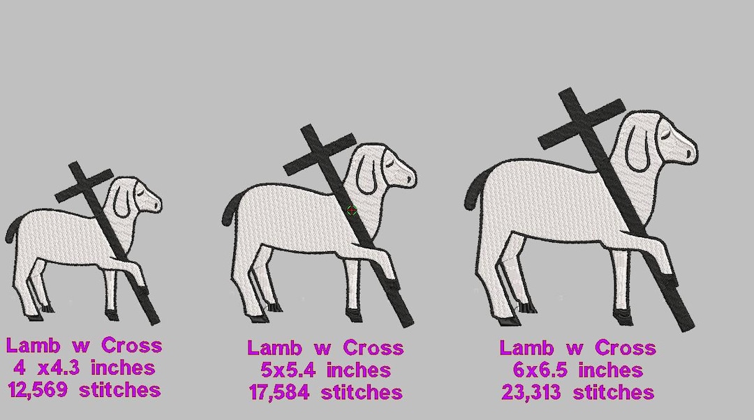 Lamb With CROSS/ Machine Embroidery Design/dst,jef,sew,pes,hus,vp3,shv ...