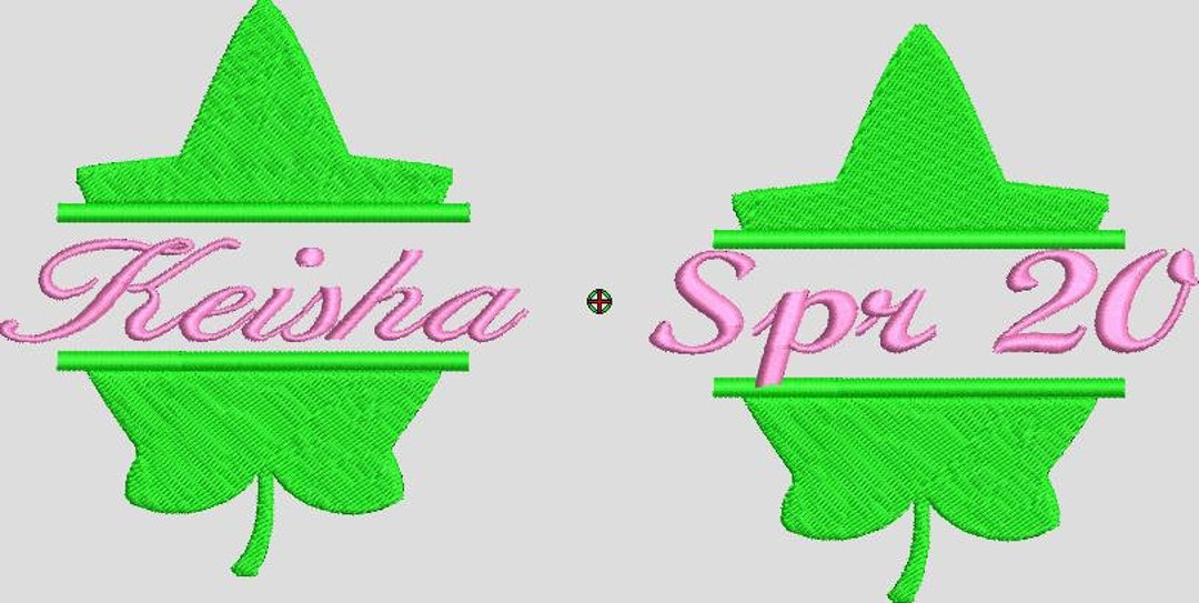 Ivy Leaf Split Monogram Machine Embroidery Design (digital Download) - Etsy