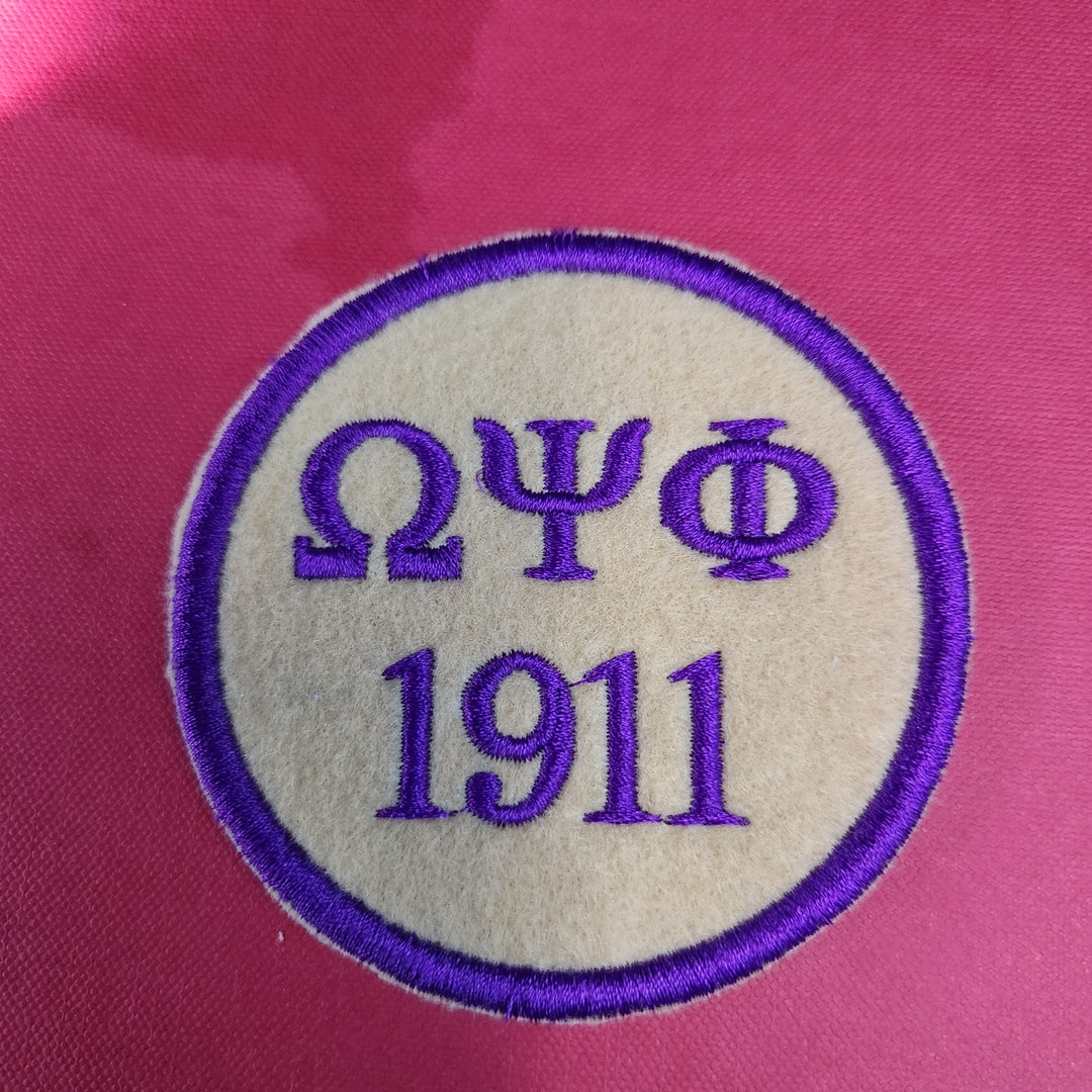 OMEGA PSI PHI 1911 Old Gold Felt Patch 3"inch Round /old Gold Felt W ...
