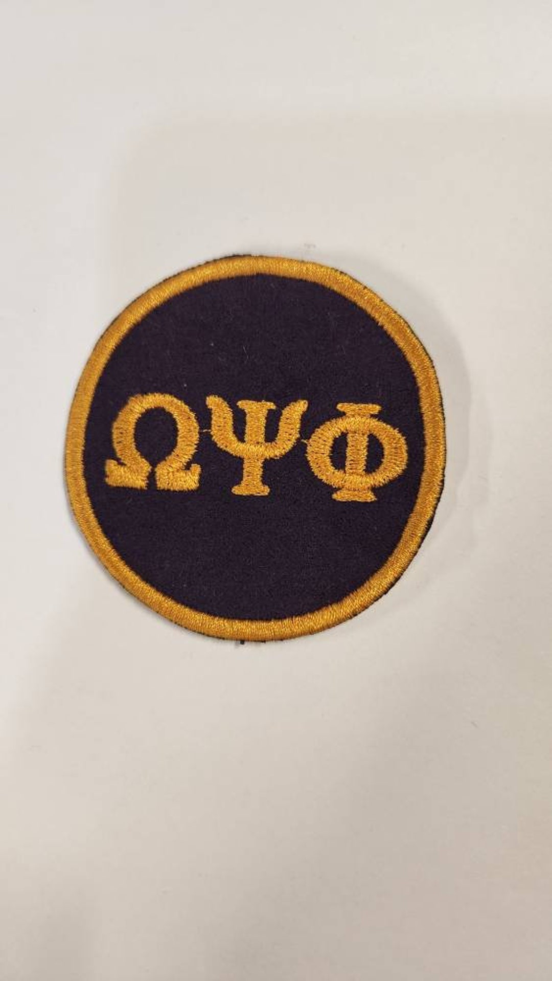 Omega Psi Phi/greek Letter PATCH 2" Inch Round / Faux Suede Iron on ...