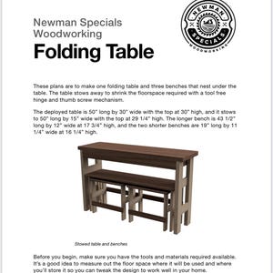 Length Wise Folding Table PLANS - Etsy