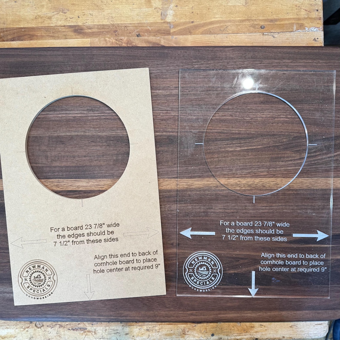 Combo Pack - Cornhole Board Hole Template and Multi-radius Corner ...