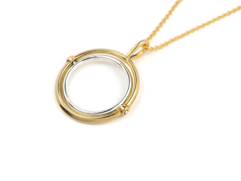 Fidget Spinner Kinetic Circle Necklace | Spinning Sensory Pendant ...