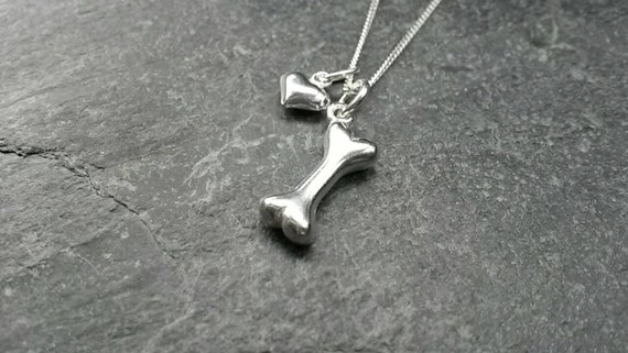 Sterling Silver Bone Necklace Love Dogs/dog Jewellery/dog | Etsy