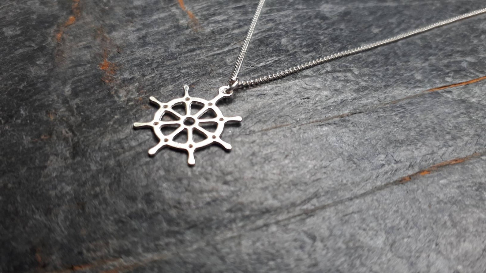 Sterling Silver Ship Wheel Necklace/nautical/silver Wheel/nautical ...