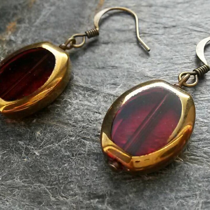 Red Glass Earrings - Etsy