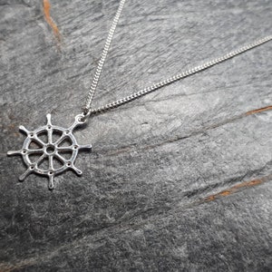 Sterling Silver Ship Wheel Necklace/nautical/silver Wheel/nautical ...