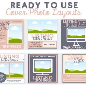TPT Cover Photo Templates for Canva Square Muted Product - Etsy