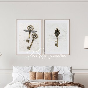 Flying Keys Wizard Art Print; Winged Keys Printable; Vintage Whimsical ...