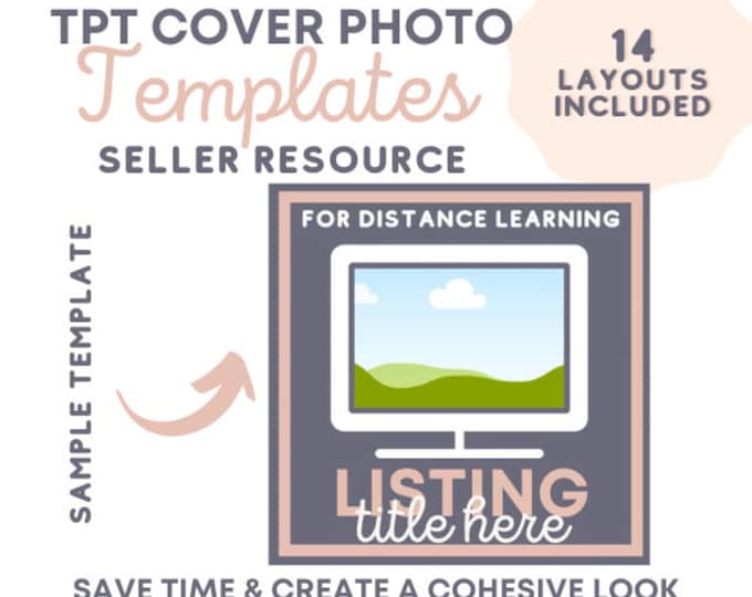 TPT Cover Photo Templates for Canva Square Muted Product Listing ...