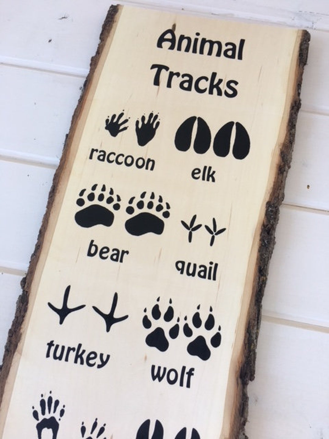 Animal Track Wood Sign: Woodland Nursery Sign Outdoor Nursery - Etsy