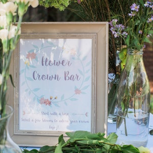 DIY Flower Crown Bar Printable 8 X 10 Bridal Shower Printable Bohemian ...