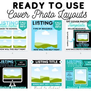 TPT Cover Photo Templates for Canva Square Product Listing Template ...