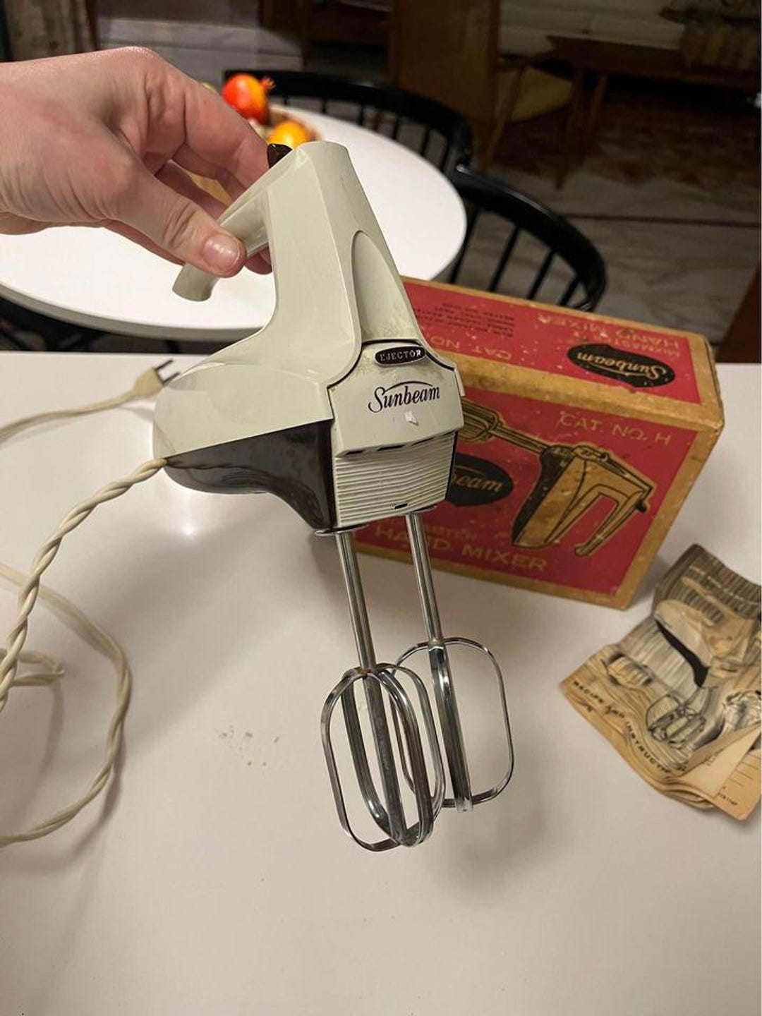 Vintage Mixer With Box Sunbeam Hand Mixer 1960s 1970s Retro Kitchen ...