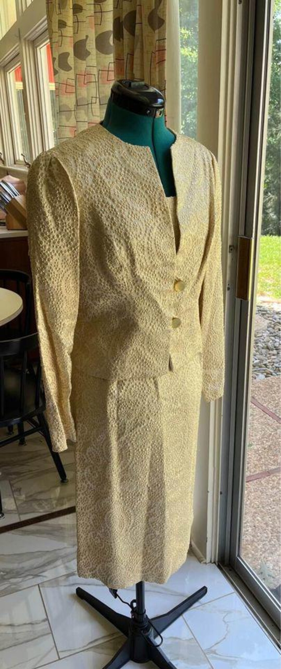 Vintage Gold Two Piece Dress Suit Set - Etsy