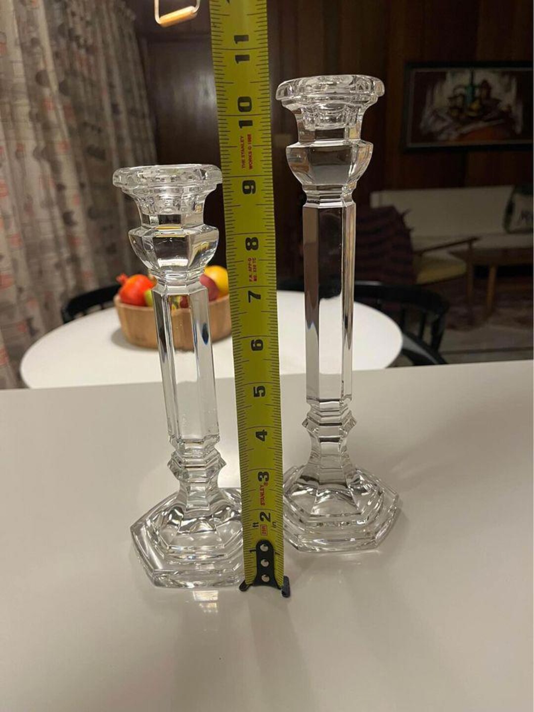Vintage Heavy Crystal Glass Candlesticks Pair - Etsy