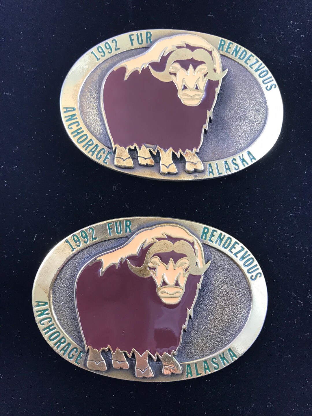 1992 Fur Rendezvous Anchorage Alaska Belt Buckle, Collectible Fur Rondy ...