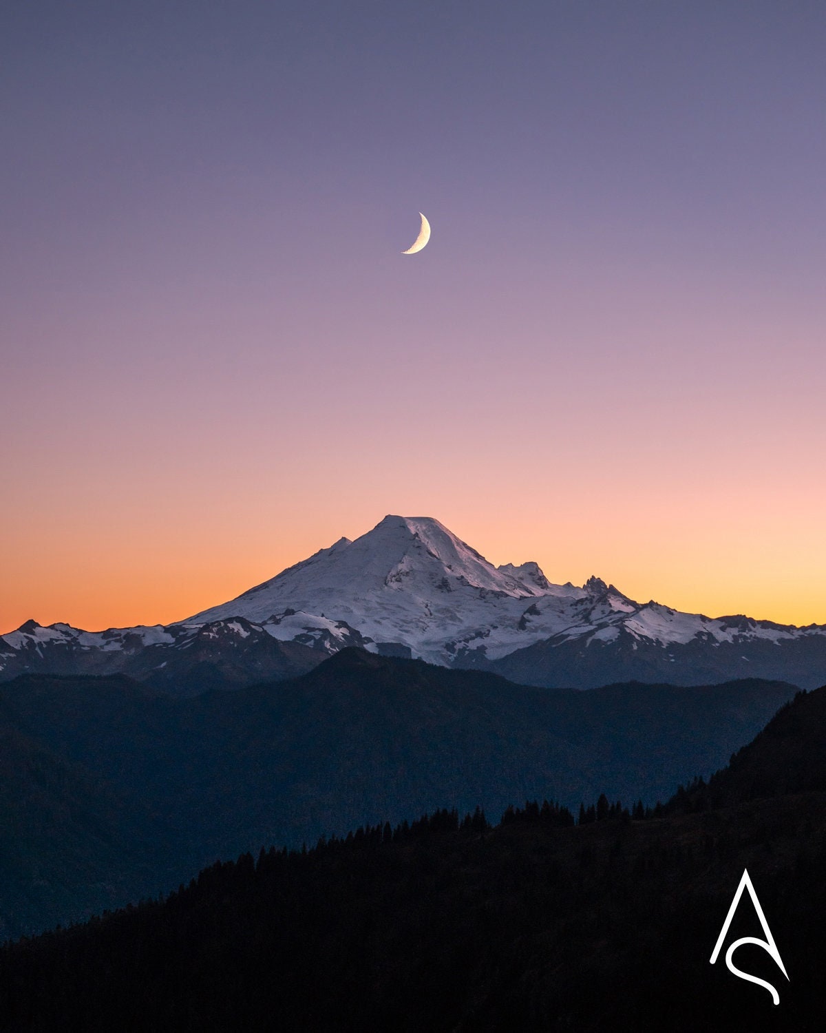 Mount Baker Under the Moon | PNW | Wanderlust Gift | Hiker | Night Sky ...