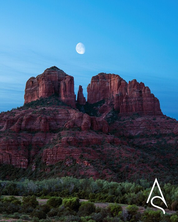 Moon Over Sedona Arizona Night Sky Lovers Wanderlust Gift | Etsy