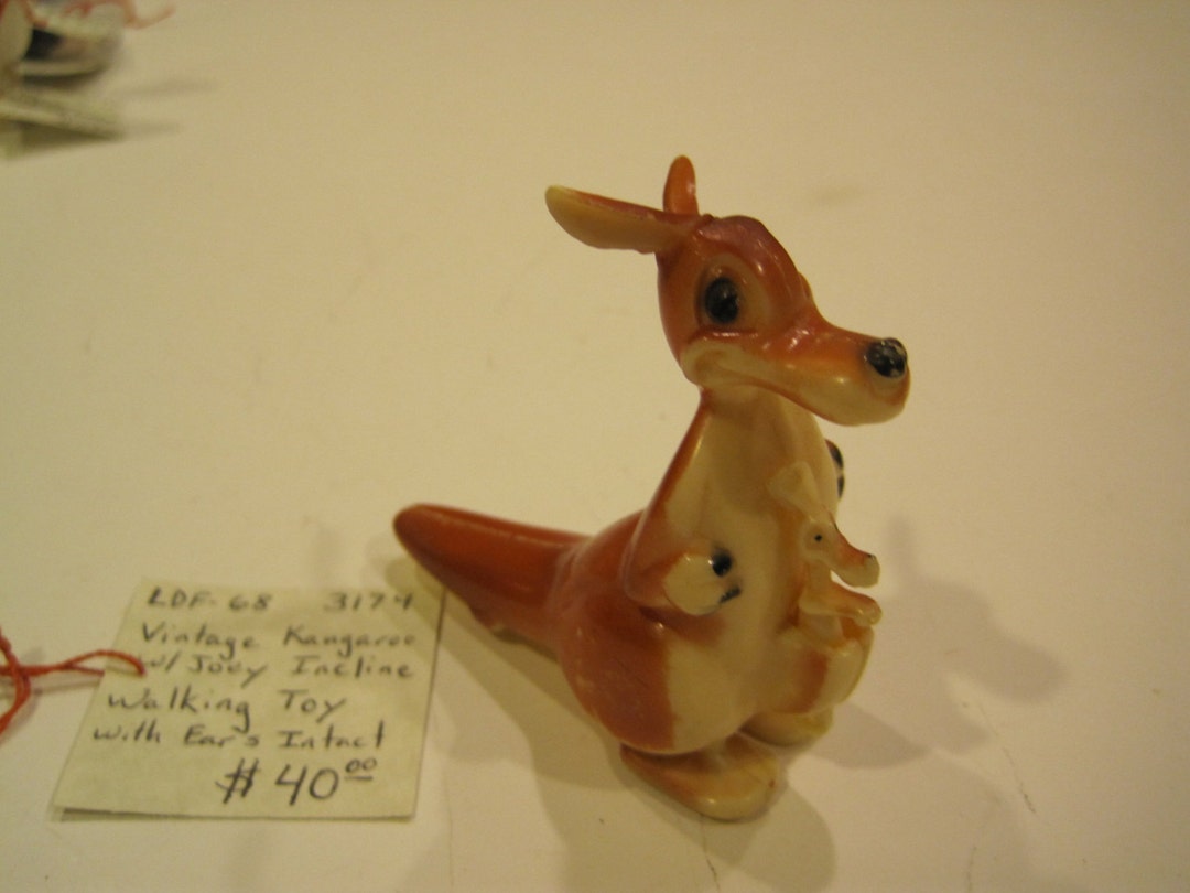 Kangaroo With Joey Incline Walker Toy - Etsy
