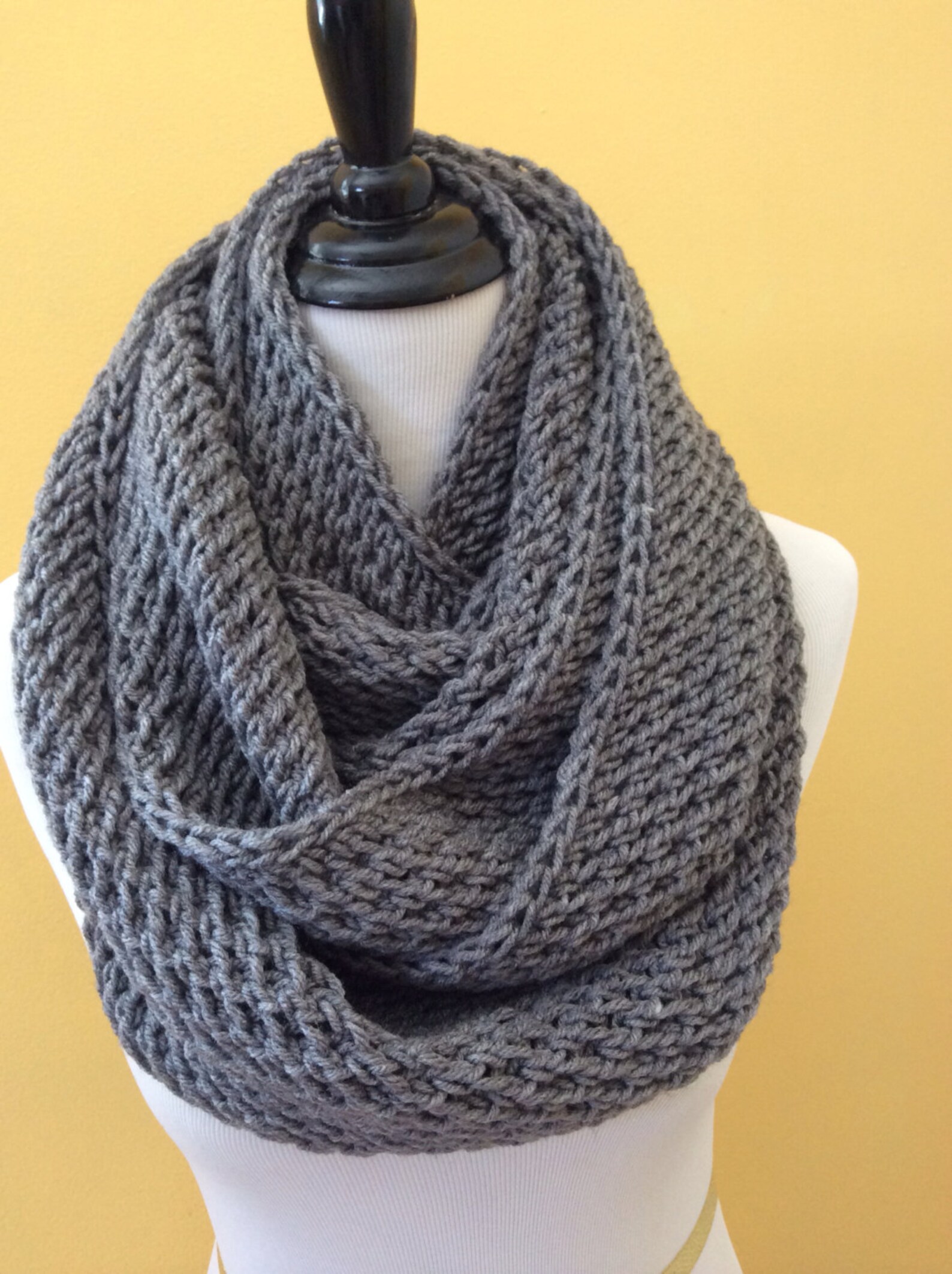 Grey Infinity Scarf Super Soft Cowl Scarf Double Loop Neck - Etsy