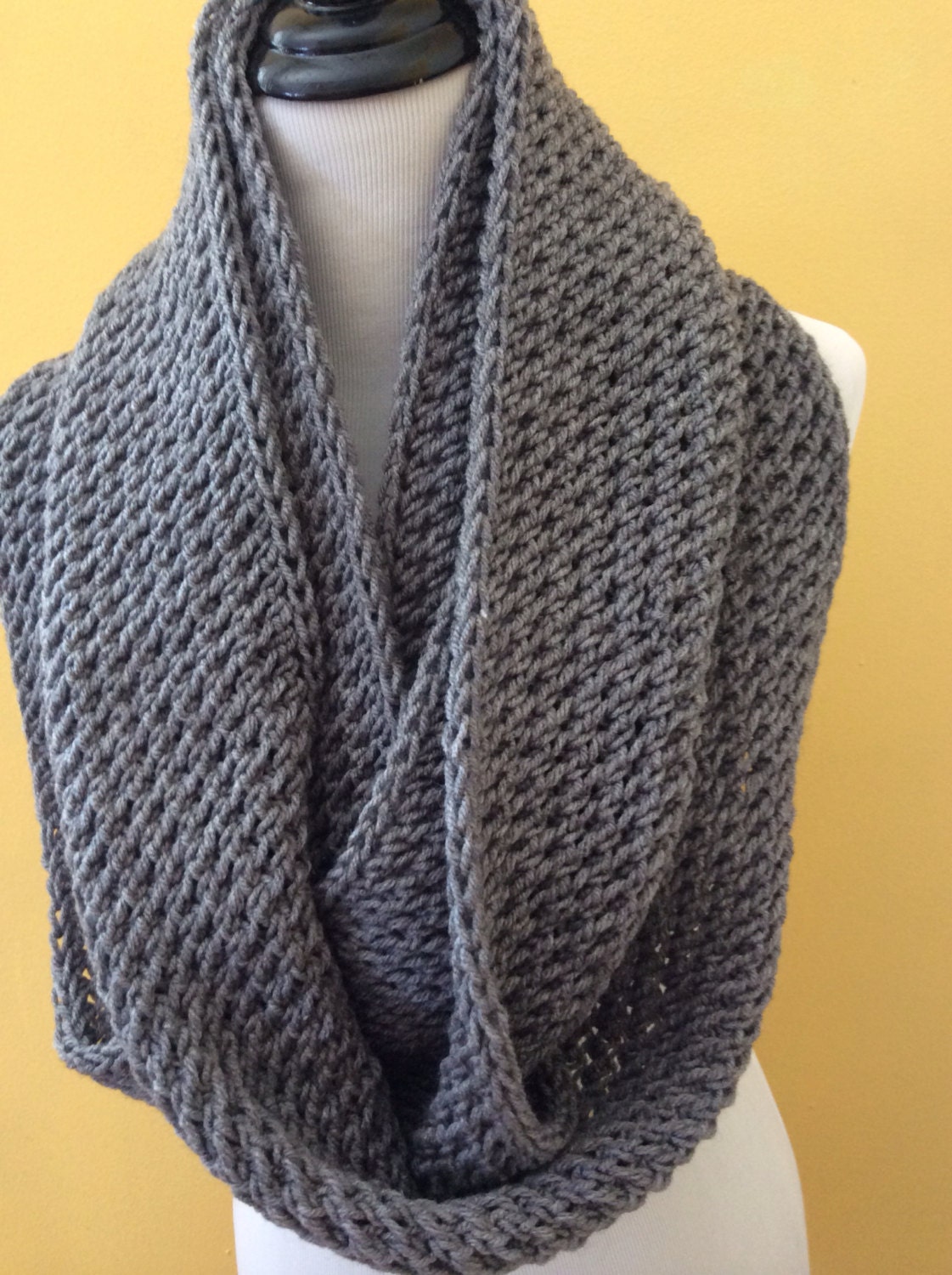 Grey Infinity Scarf Super Soft Cowl Scarf Double Loop Neck Wrap ...