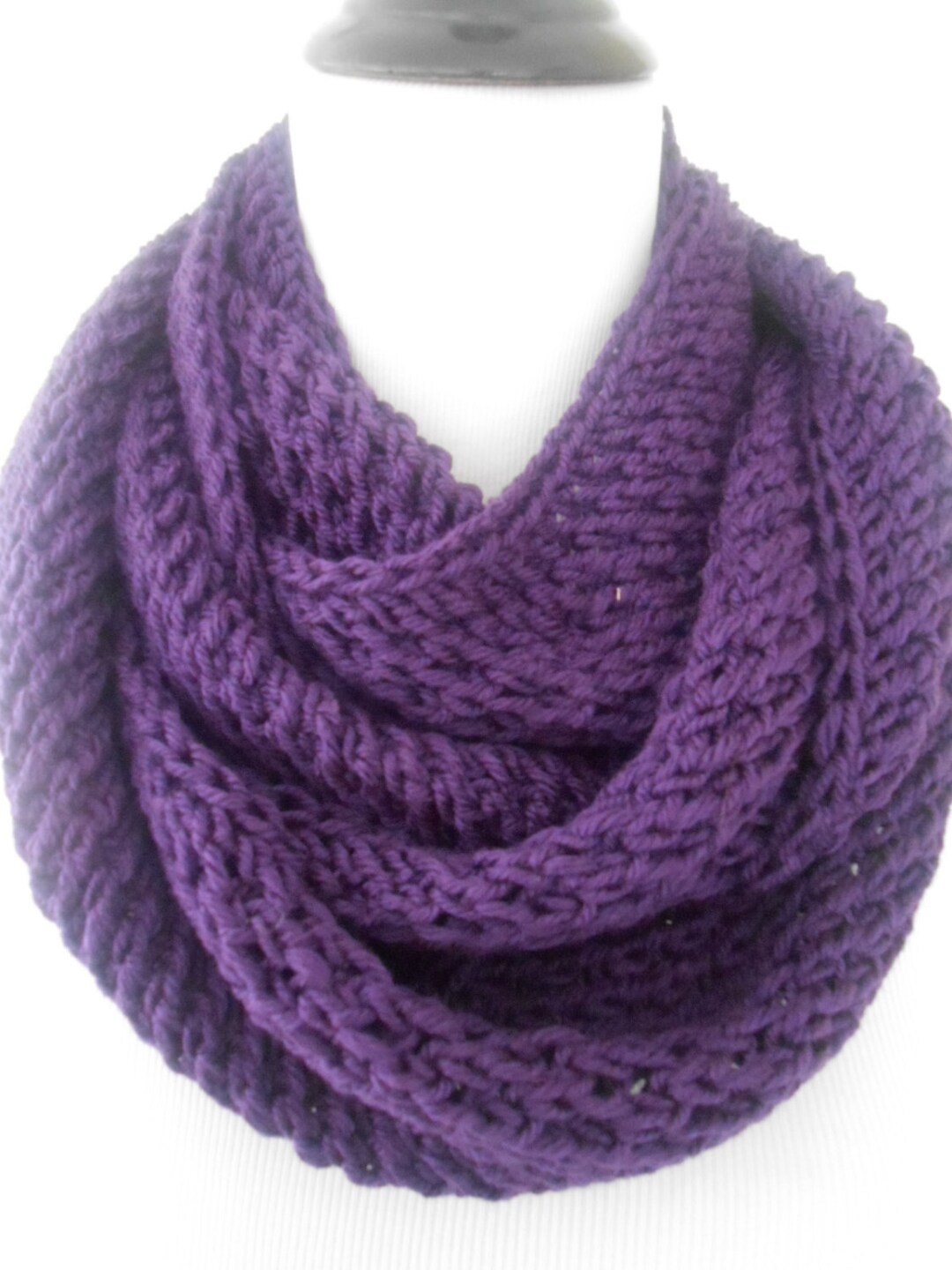 Purple Infinity Scarfknitted Infinity Scarfloop Scarf - Etsy