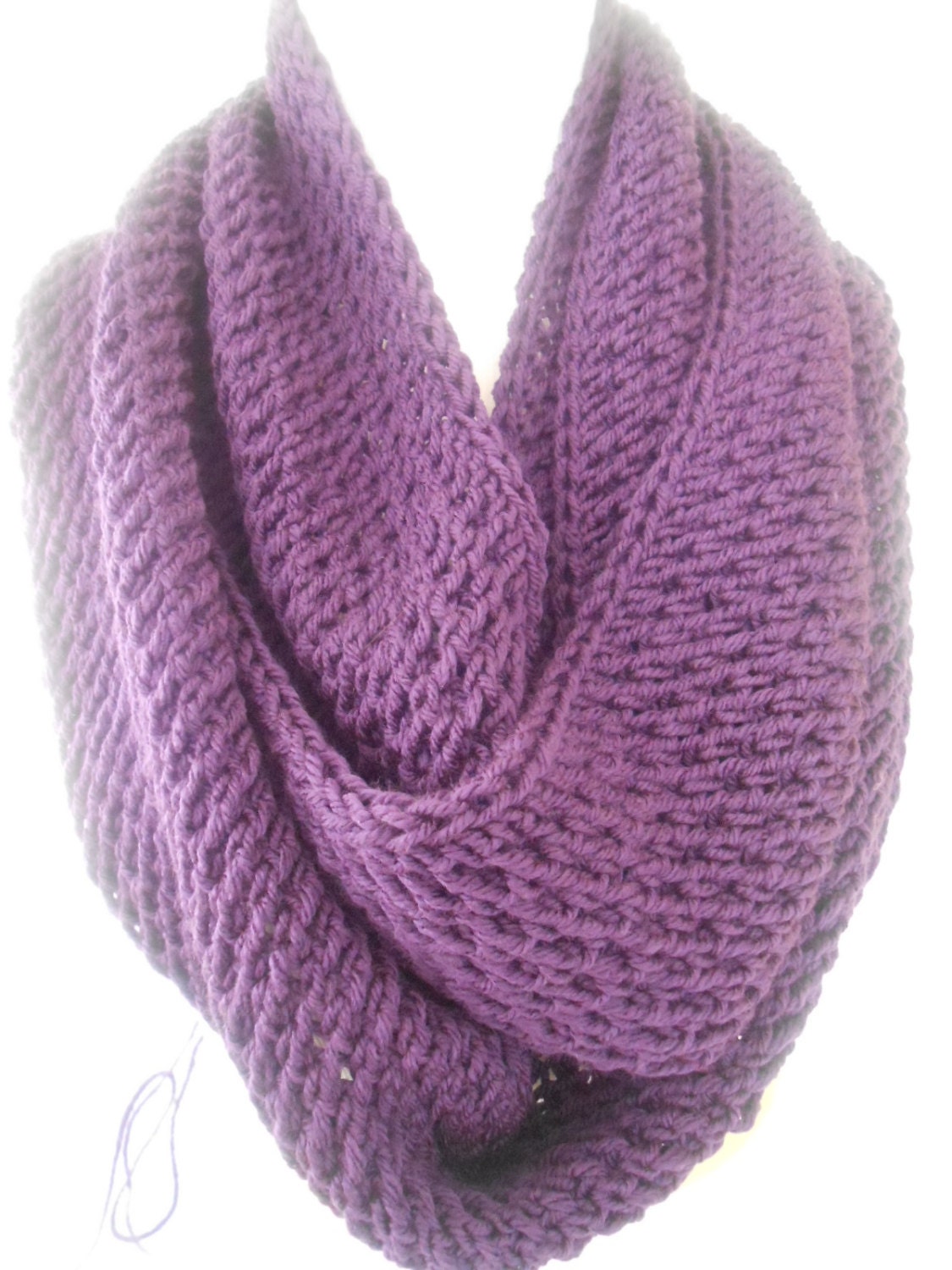 Purple Infinity Scarfknitted Infinity Scarfloop Scarf - Etsy