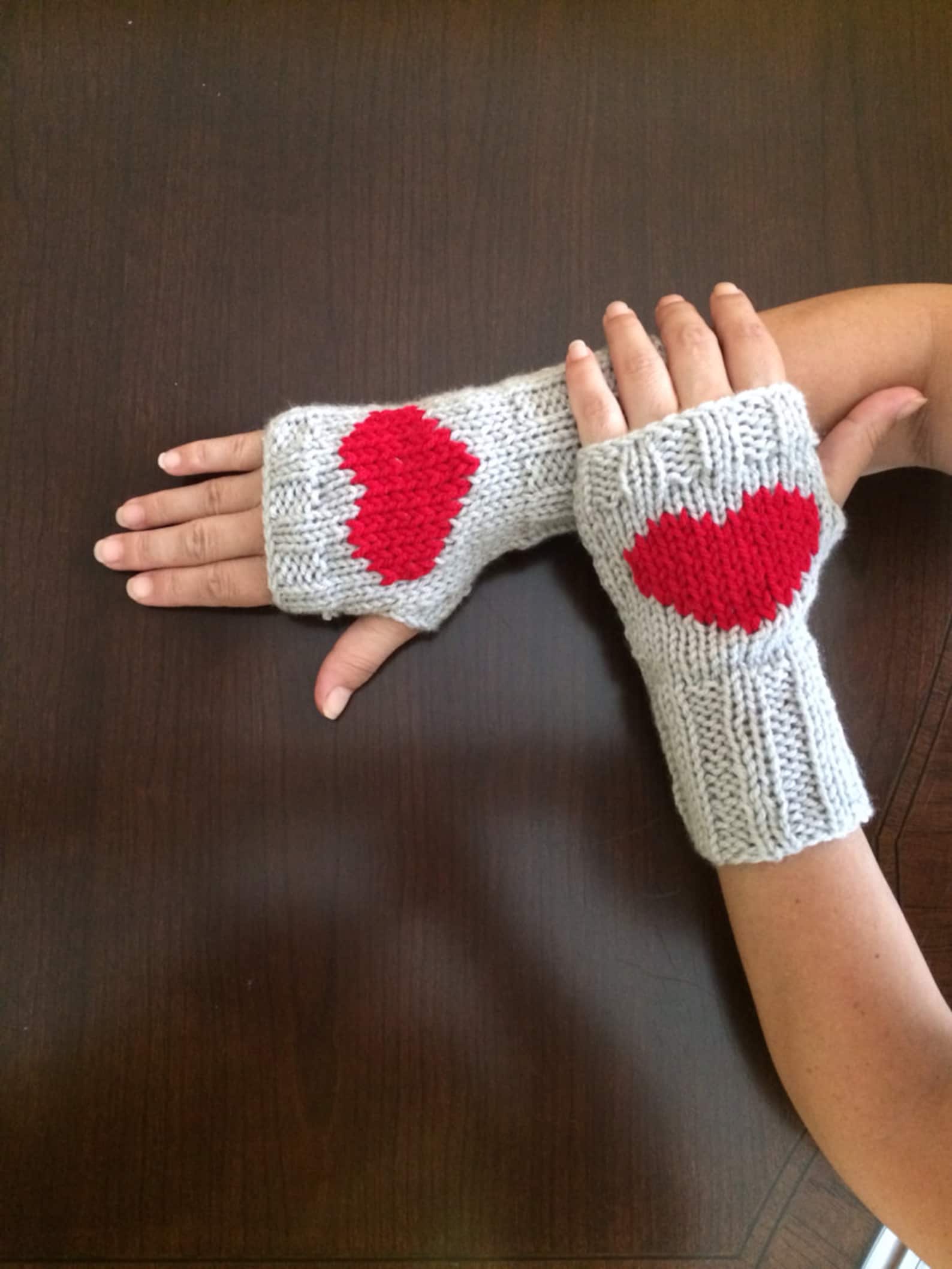 Grey heart gloves Grey gloves handmade gloves. | Etsy