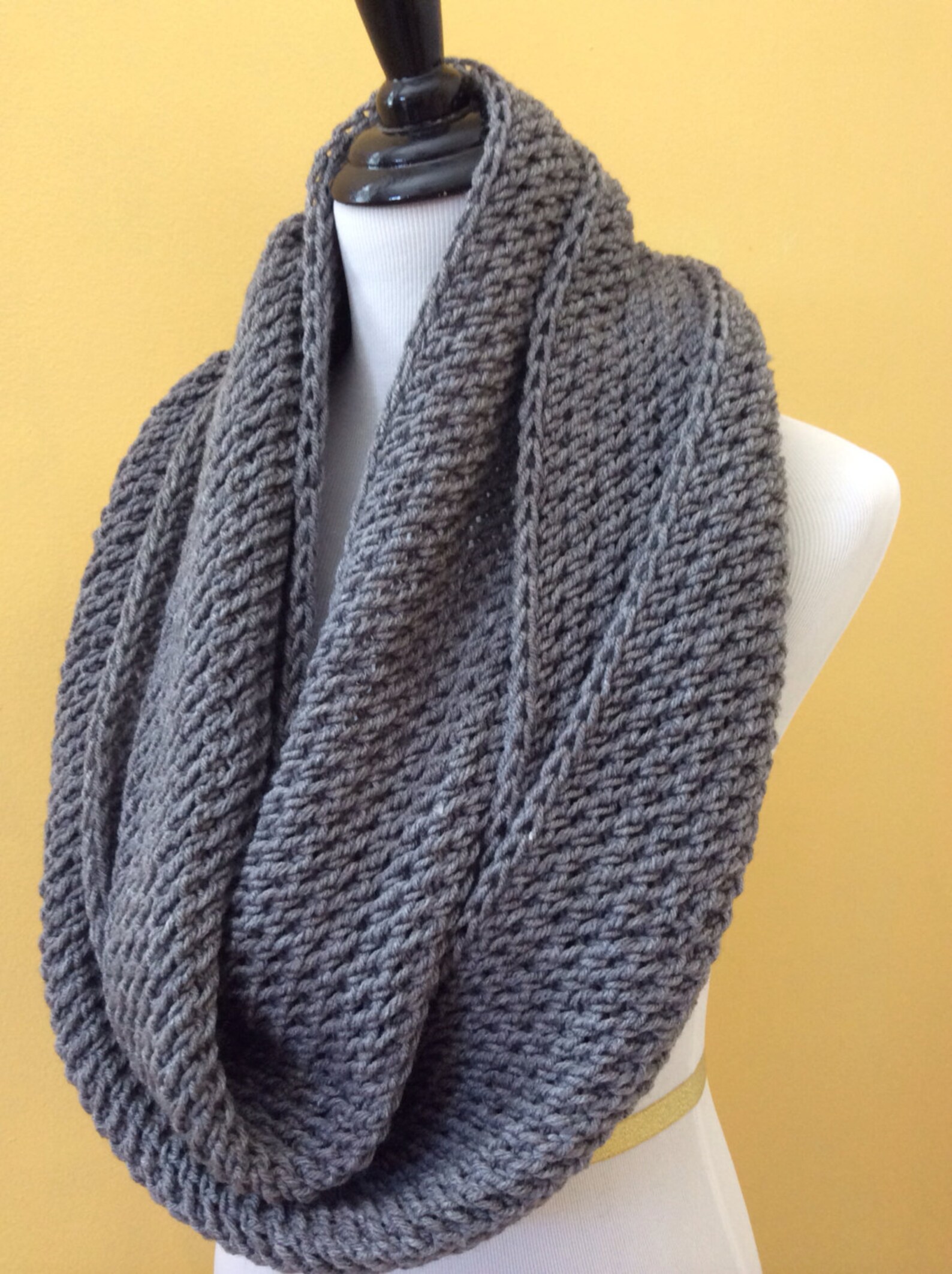 Grey Infinity Scarf Super Soft Cowl Scarf Double Loop Neck Wrap ...