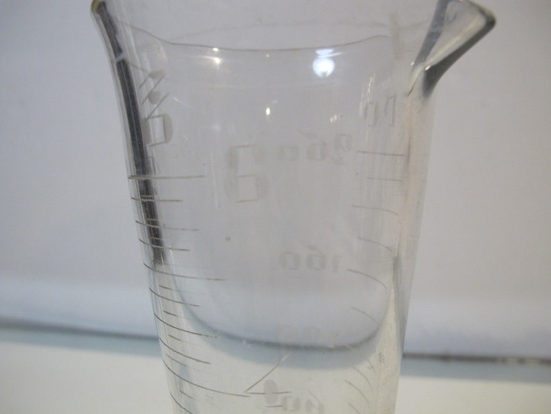 Etched Antique Glass Beaker Apothecary Dispenser Laboratory - Etsy