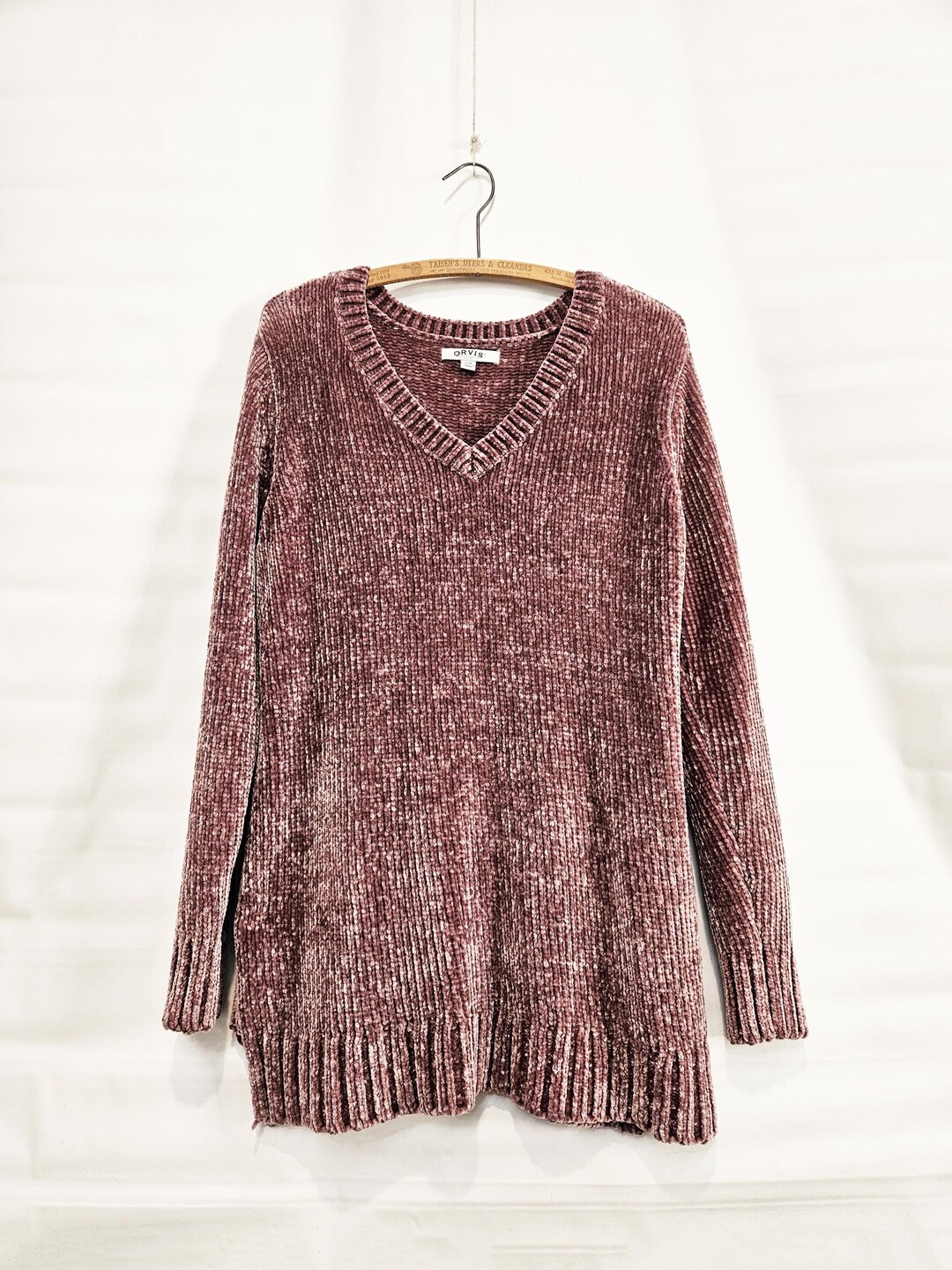 Pink Chenille Tunic Sweater Large - Orvis Dusty Rose Tunic Sweater ...