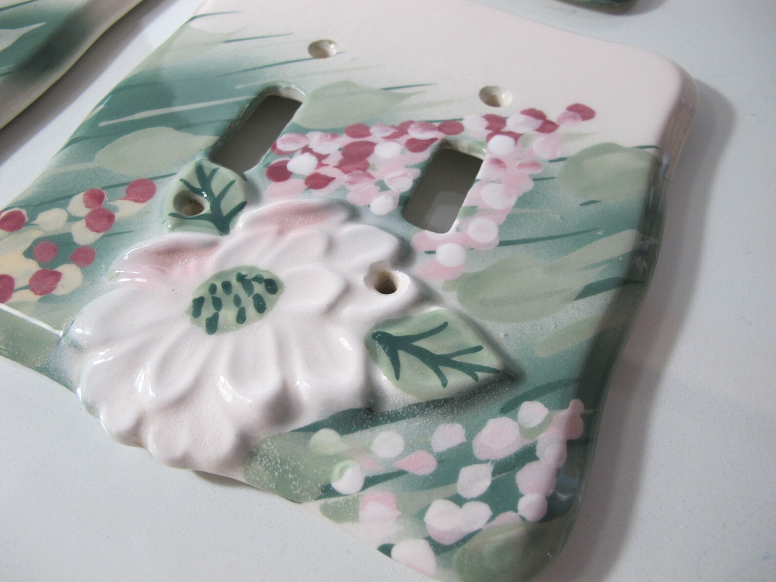 Floral Ceramic Switchplates / Wall Plug Plate 4 Available | Etsy