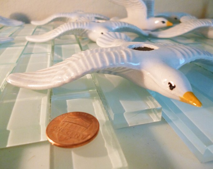 Vintage Seagulls Ceramic Pottery Flock Birds 10 Birds Flying Mobile - Etsy