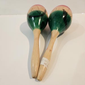 Vintage Mexican Maracas Hand Painted Wooden Maracas MEXICO - Etsy