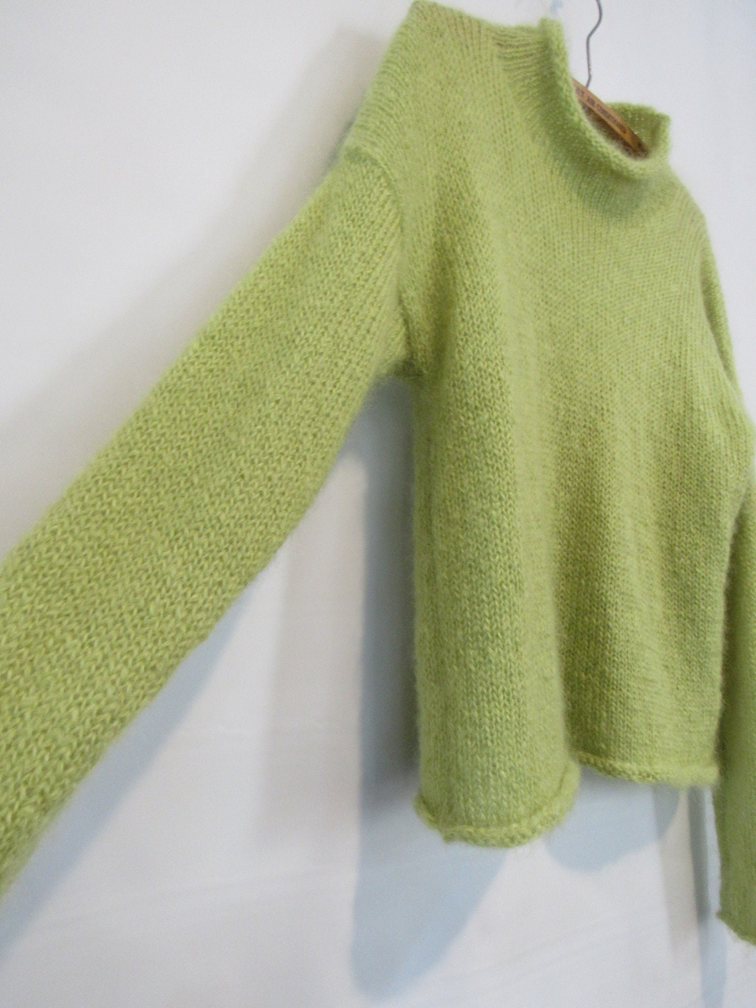 Chartreuse Green Mohair Sweater Medium Very fluffy and warm | Etsy