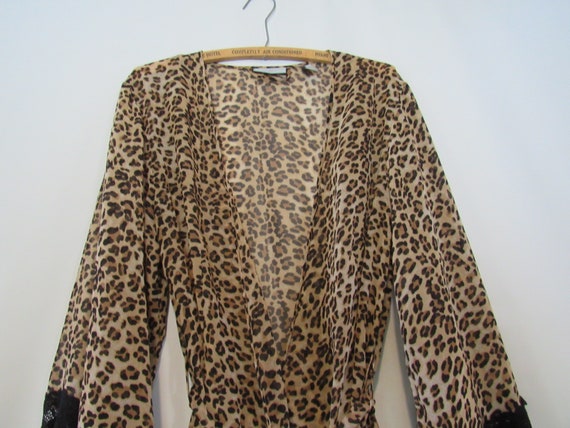 Sexy Leopard Robe Medium - Dramatic sheer robe! - Gem
