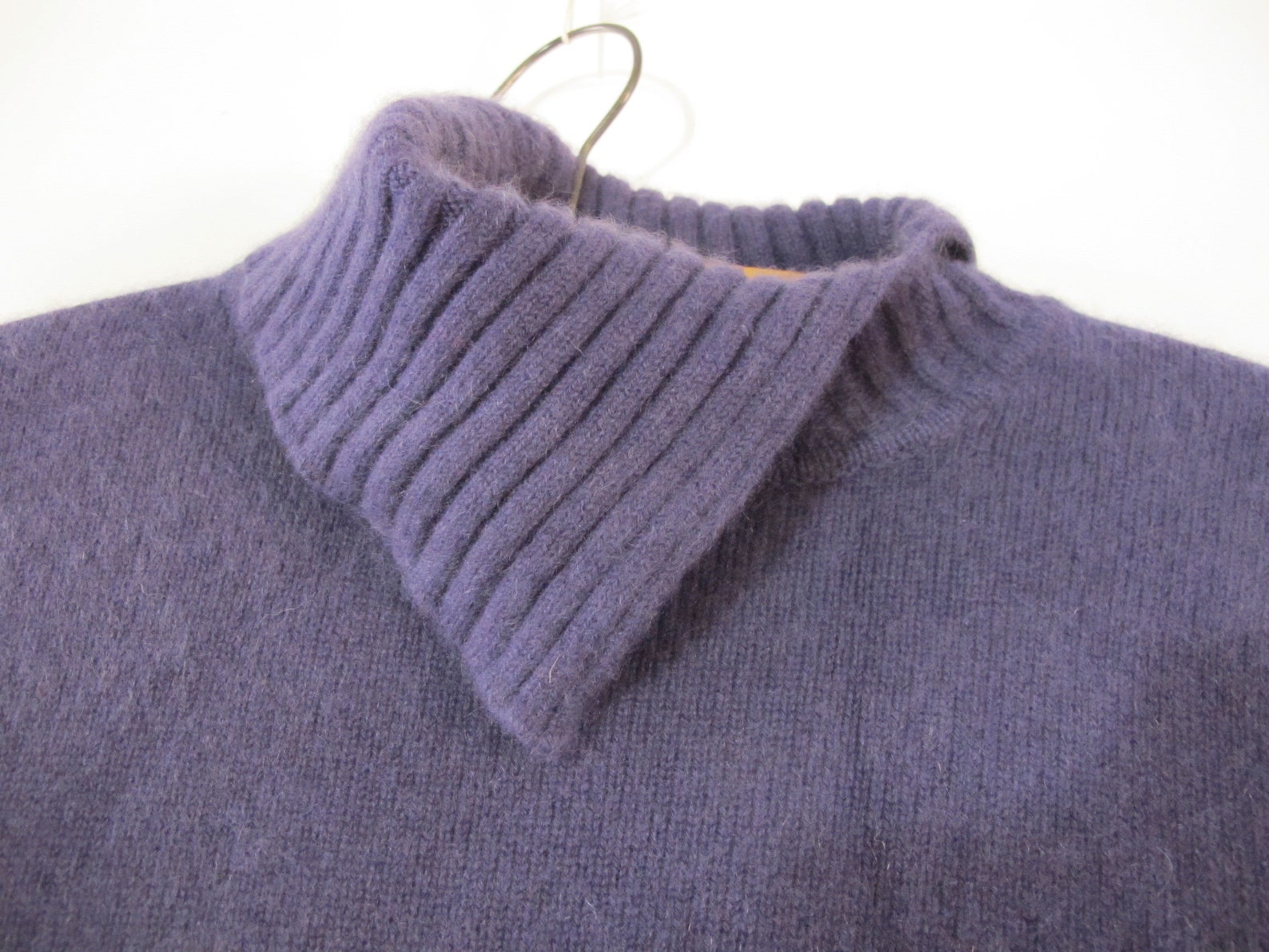 Purple Cashmere Turtleneck Sweater Medium / Cropped Petite | Etsy