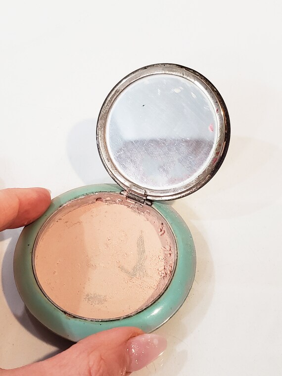 1920s Floral Powder Compact - Flapper Era Celluloid P… - Gem