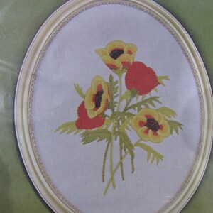 Floral Poppy Needlepoint Kit on Linen Golden Bee Stitchery - Etsy